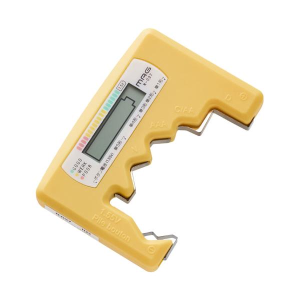 電池の残りが一目で分かる電池残量チェッカー■まだ使えるかな？と気になる電池の残量確認に便利です。■単1・2・3・4・5形乾電池のチェック可能。■赤・黄・緑と残量が分かりやすいメーター表示。【仕様】サイズ：92×65×14mm重量：30g機能...