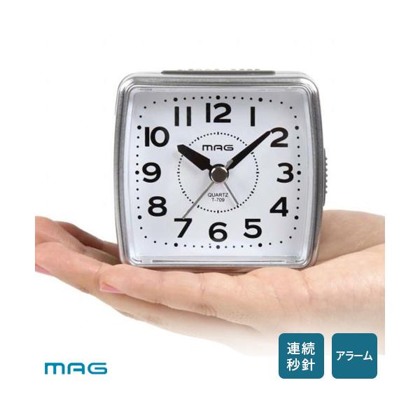 シンプルなミニ目覚まし時計■ 連続秒針■ 電子音アラーム■ スヌーズ■ ライト電池： 単3×1 (付属)本体サイズ： 74×76×42ノア精密 / ノアセイミツ / のあせいみつ / NOA