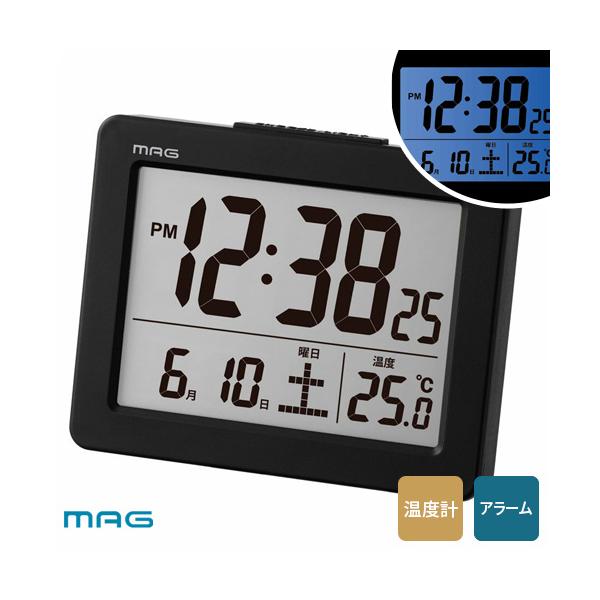 見やすい表示のデジタル目覚まし時計■大きくとった表示画面で視認性up。■多機能な時刻・カレンダー・温度表示。■コンパクトなので設置場所を選びません。【仕様】サイズ：74×93×52mm重量：90g機能：電子音アラーム、スヌーズ、スヌーズ間隔...