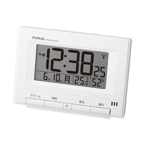 周囲の光の明暗をセンサーが感知して、暗くなるとライトが自動点灯し続けます時刻を自動修正する電波時計温度・湿度・カレンダー・アラーム・スヌーズ・自動点灯ON/OFF機能付き■商品情報商品サイズ：81x118x43mm重量：120g機能：電波時...
