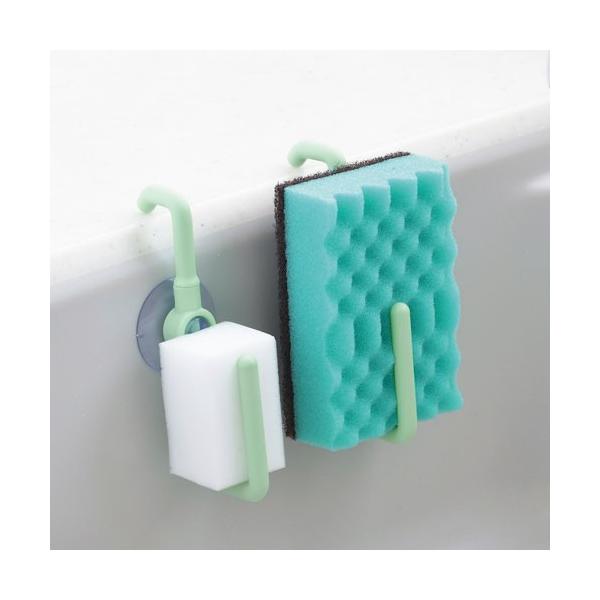 2本のフックで何でも置けちゃう！シンク周りのスペースを立体的に有効活用！■サイズ40×70×130mm■材質ポリプロピレン（耐熱温度120℃/耐冷温度-20℃）吸着盤/塩化ビニール（耐熱温度70℃/耐冷温度-10℃）曙産業 / あけぼのさん...