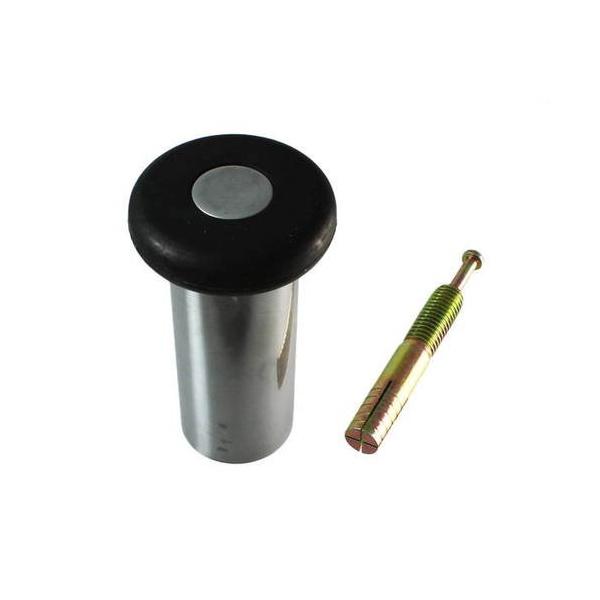 ドアと壁を衝撃から守ります。戸当り・ドアストッパーシリーズ扉や壁の保護。ドアを開いた時に、ドアやドアノブが壁に当たらないように保護します。床に取り付けるタイプです。■サイズ：80mm■オールアンカー取付け■入数：1hilogik / はいろじっく