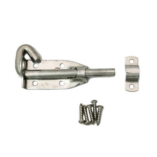 開き戸などを固定する金具です。防犯用補助錠金具開き戸用留金具。ドアなどを内側から閉めるのに用います。耐腐食性に優れたステンレス製です。■サイズ：100mm■入数：1■SUS316ステンレスhilogik / はいろじっく