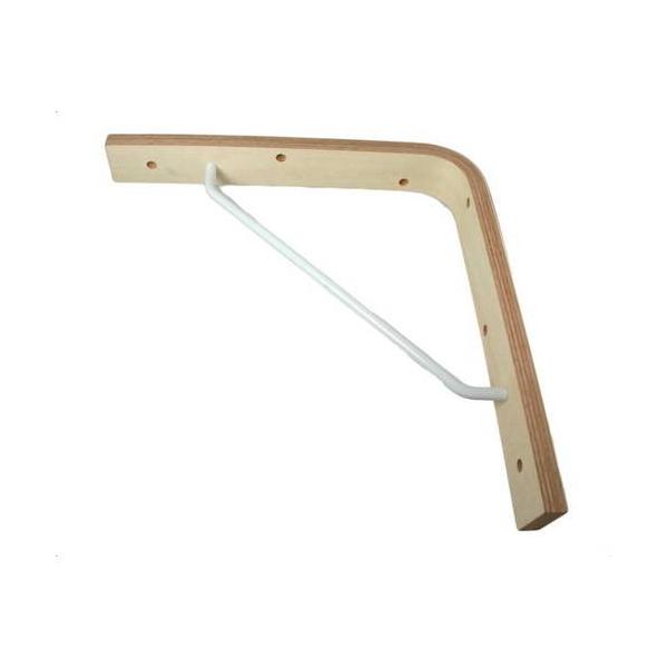 棚の取り付けに便利な棚受けです。壁棚・シェルフ・棚受けシリーズ棚の取り付け。あたたかさを感じさせる天然木にスチールの補強が付いた棚受けです。■サイズ：290×290mm■無塗装■入数：1個■天然木・スチールhilogik / はいろじっく