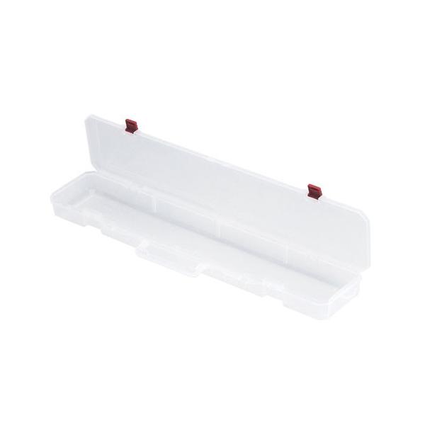 仕切板3枚付きで使い分け可能です。【用途】長物の収納。【機能・特徴】最大620mmの長物が収納可です。中身が見易いクリアータイプです。可変仕切板3枚付きです。【仕様】サイズ：629×140×55mm【材質】本体・蓋：ポリプロピレン。止具：耐...