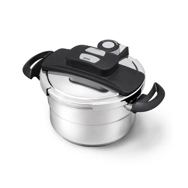 料理に応じて低圧・高圧の切り替えが簡単にできるダイアル式の両手圧力鍋3L・5Lのセットです。圧力の状態が一目でわかる圧力表示付きです。ふたはボタンを押すだけのワンタッチ開閉です。圧力調整装置で余分な蒸気を排出し、圧力を一定に保ちます。圧力が...