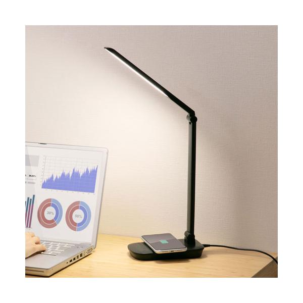 Qi※ワイヤレス充電機能搭載のLEDデスクライトです。※Qiとは・・・WPC(非接触充電規格の策定、普及を目的として設立された団体)が策定したワイヤレス給電の国際標準規格。勉強やテレワークの際に、スマホを置くだけで簡単に充電できます。学習時...