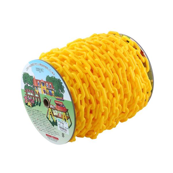 【商品説明】軽くて色鮮やかなプラスチックチェイン。【用途】区画の仕切りや、装飾・ディスプレイなどに。【色】黄【サイズ】線径(mm)：6.0寸法A(mm)：23.5寸法B(mm)：7.0全長(m)：30【材質】ポリエチレン【注意】・プラスチッ...