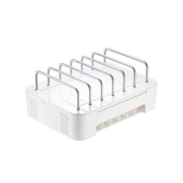 内部に充電器を収納して、充電スタンドとして使用できるタブレット・スマートフォン用スタンド。■ スマートフォンやタブレットを最大6台設置することができます。■ スタンド内部にAC充電器を収納することができるため、設置機器をまとめて充電できる充...