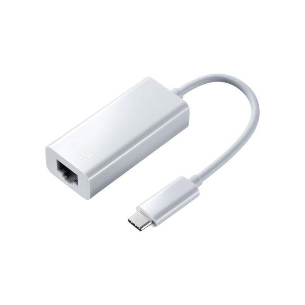 USB3.2 Gen1（USB3.1/3.0）Type-Cポートをギガビット対応LANポートに変換できるUSB3.2 Type-C-LAN変換アダプタ。ホワイト。■ USB Type-CポートをLANポート（RJ-45コネクタ）に変換するア...