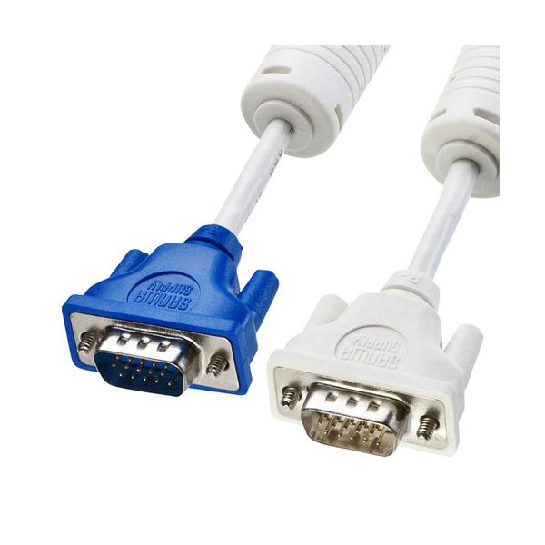 細径で全結線のディスプレイケーブル。アナログRGB（VGA）用・カラーコネクタ・5m。■ 各社パソコン本体とディスプレイを接続するためのケーブルです。※細径ケーブルを使用しているので延長での使用や、切替器などでの使用には向いていません。これ...