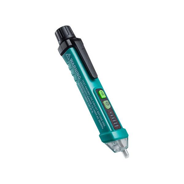 通電状態を非接触でチェック、低圧交流用検電器。■ 非接触仕様で、AC12V〜1000Vに対応の検電器です。■ 検電をLEDとブザーでお知らせします。■ 手元を照らせるLEDライト付きです。■ 経済性に優れた単四乾電池仕様です。■ クリップ付...