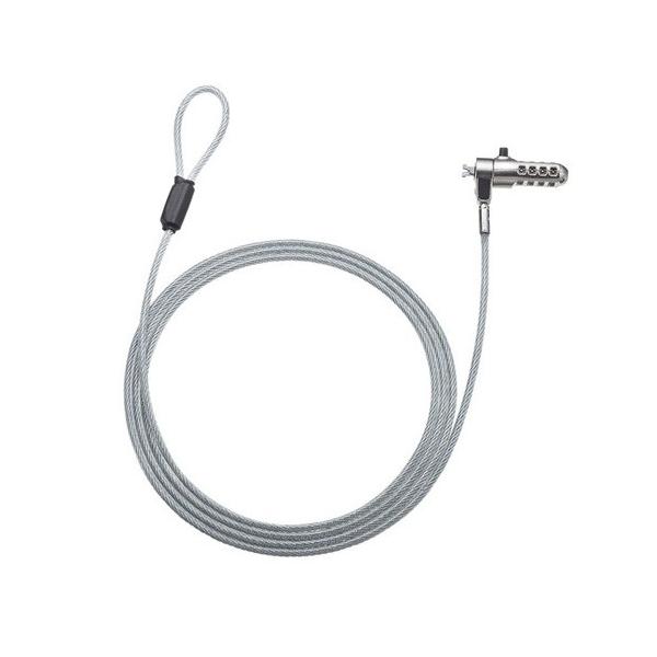 Nanoスロットに簡単取付け、4桁ダイヤル錠とワイヤーの一体型タイプ。■ Nanoスロット（2.5×6mm）に挿して、ダイヤルを回すだけの簡単4桁ダイヤル錠タイプです。■ 錠とワイヤーが一体型なので、邪魔になりません。■ シリンダが非常に小...