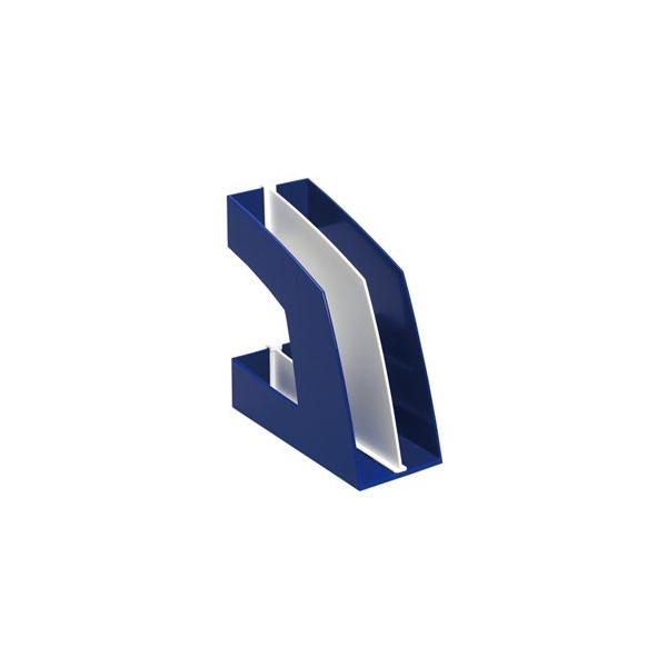 ■ 入数： 1個■ 本体色(軸色)： ブルー■ 規格： A4判タテ型■ 収納幅： 100mm■ 外寸： 幅107×奥247×高253mm■ 材質： 再生PS■ 仕切板1枚付SONiC / そにっくファイリングボックス / 整理用品