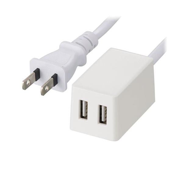 【特長】●USB充電ポート×2ポート搭載、合計出力2.4A。●急速充電対応。●接続機器を自動で判別して適切な電力で効率よく充電。●USB過電流保護機能付き。●本体まるごと燃えにくい自己消火性PC樹脂活用。●導線の二重被ふくでコードの強度を向...