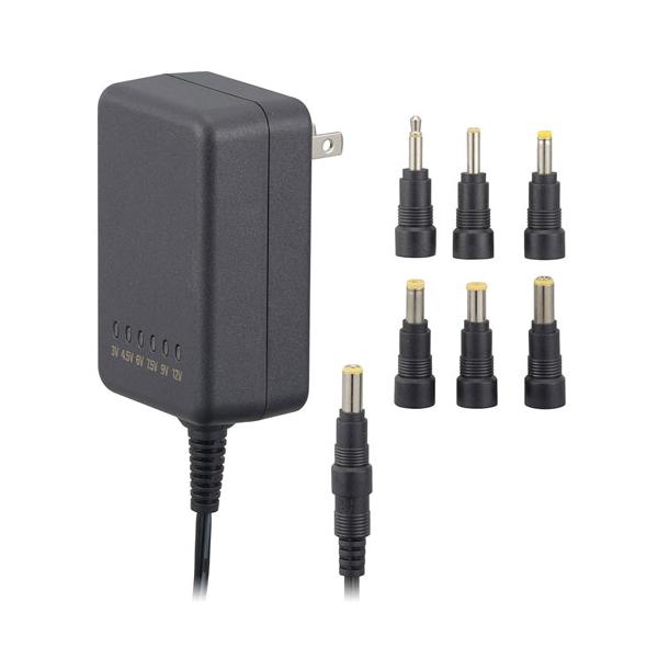 【特長】●DC3V〜12V(最大2000mAまで)の外部電源端子付家庭用製品にお使いいただけます。●本体のスイッチにより、出力電圧を6段階に切り換えることが可能です。●接続端子の形状規格に応じて、7タイプの変換プラグが付属しています。●安定...