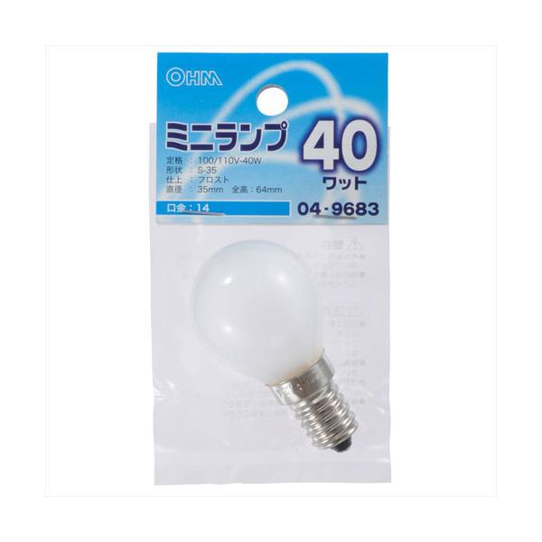 【仕様】定格：100/110V-40W形状：S-35口金：E14色：フロスト直径35×長さ64mmオーム電機 / おーむでんき / OHM