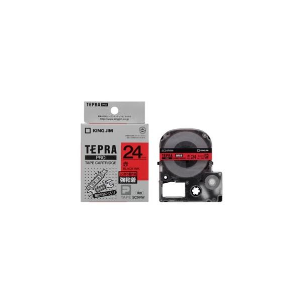 ■ 入数： 1巻8m■ 本体色(軸色)： 赤 黒文字■ 24mm幅キングジム / きんぐじむ / KINGJIMテプラテープ / ラベルライター / TEPRA