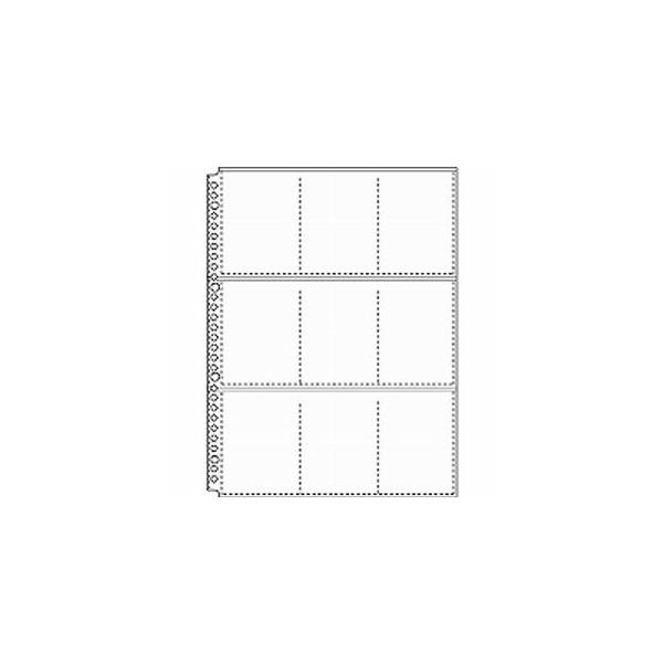 透明度抜群の替えリーフ。トレーディングカードなど大きいカードにピッタリ。【仕様】3列3段区切り9ポケットA4Lタテ型・30穴correct / これくと