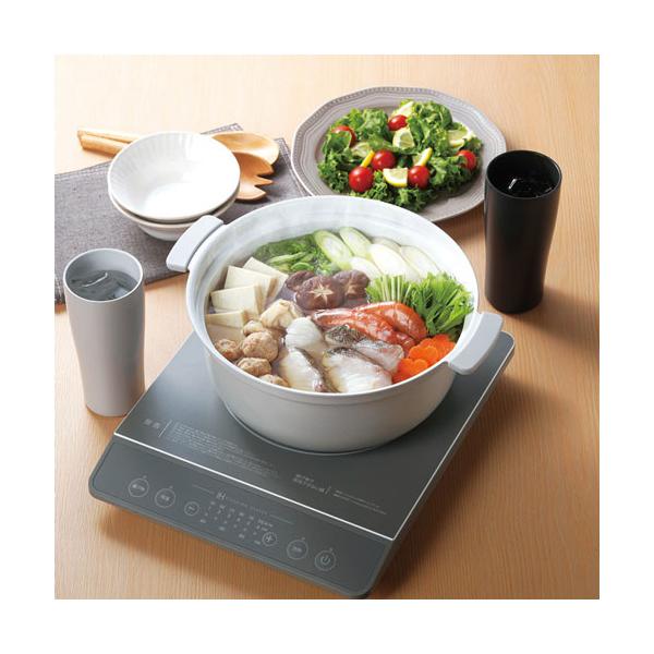 ■商品サイズ320×270×150mm(満水：5.0L)■商品重量1,220g■材質表面加工/内面：セラミックコーティング、外面：焼付塗装、材質/本体：アルミニウム合金、はり底：18-0ステンレス(底の厚さ：2.3mm)、取手カバー：シリコ...