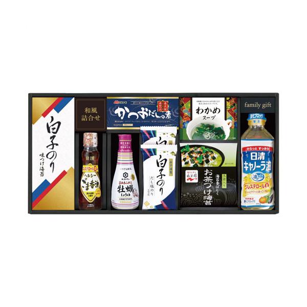 ▲商品の特性上、基本的にご返品を承ることが出来ません。何卒ご了承ください。（返品・キャンセル不可）食卓をより美味しく彩る詰合せです。■サイズ・内容白子味のり(3切5枚)・マルトモかつおだしの素(4g×6袋)・わかめスープ(5.3g×2袋)・...