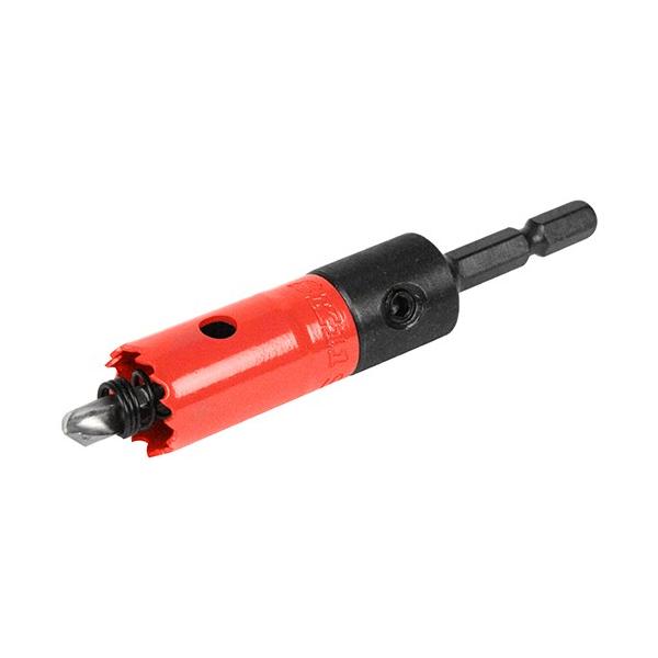 貫通穴あけが可能です。【商品サイズ】幅19×高さ105×奥行19mm 重量85g【用途】一般鋼(鉄)・木材・塩ビ・石膏ボード等への穴あけ作業。【機能・特徴】ツバ無しタイプなので、貫通穴あけ作業でも使用可能です。刃先にはM42コバルトハイス鋼...