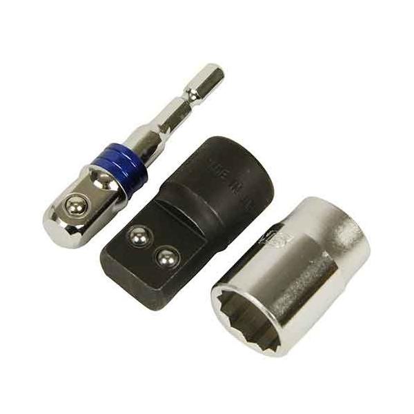 誰でも簡単、スマート車載ジャッキアップソケットセットです。【商品サイズ】幅25×高さ48×奥行25mm 重量197g【用途】インパクトドライバー(レンチ)での車のジャッキアップ、ホイルナットの脱着。