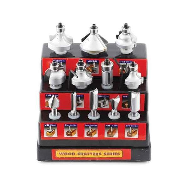 溝掘り・飾り面加工用。【商品サイズ】重量560g【用途】溝掘り加工、飾り面加工に。【機能・特徴】木・合板・プラスチック・デコラに最適。【仕様】12本組6mm軸。【セット内容付属品】ストレート（6×19・10×19・12×19mm）・アリ錐1...