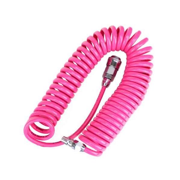 エアホースの取り回しや、収納のわずらわしさを解消します。【用途】エアーホース。【機能・特徴】伸ばして作業ができ、縮めて収納できる伸縮で邪魔にならないコイル状のエアホースです。ワンタッチソケット付きで、便利です。【仕様】ホース仕様：内径5mm...