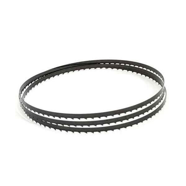 SK11バンドソー替刃です。【用途】木工厚板切断・堅い木切断・縦挽切断・円切断（アサリ幅大）【機能・特徴】厚板の切断、堅い木の切断、円・曲線の切断に適しています。【仕様】サイズ：刃幅6.35mmX周長1430mmX刃厚0.5mmX刃数4山/...