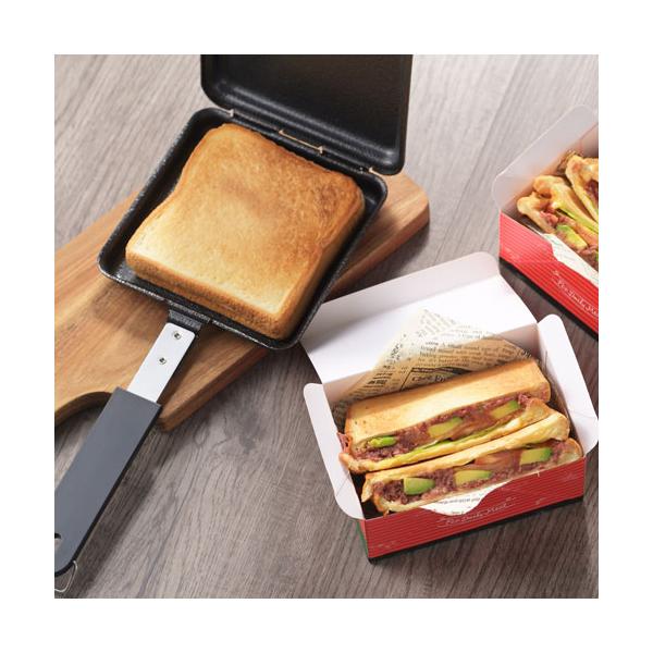 アツアツのホットサンドがご家庭で簡単に作れるホットサンドメーカー。お好きな具材を挟んで焼くだけで、アツアツなホットサンドが簡単に作れます。IHも直火もOK。こんがりと焼き上がり、耳まで美味しく食べられます。分解して洗えるのでお手入れも簡単。...
