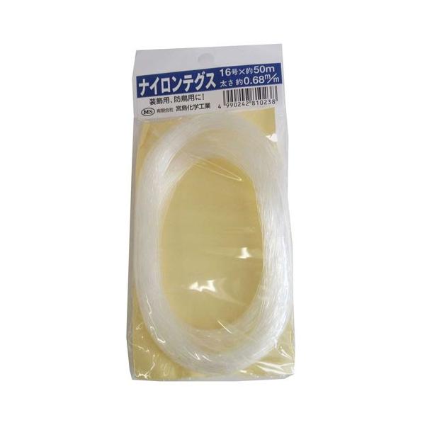 コルクボードやディスプレーパネルの吊り下げ、ベランダの鳥避けに便利色：白サイズ：幅16号(0.68mm)mm×長さ50m材質：無延伸ナイロン
