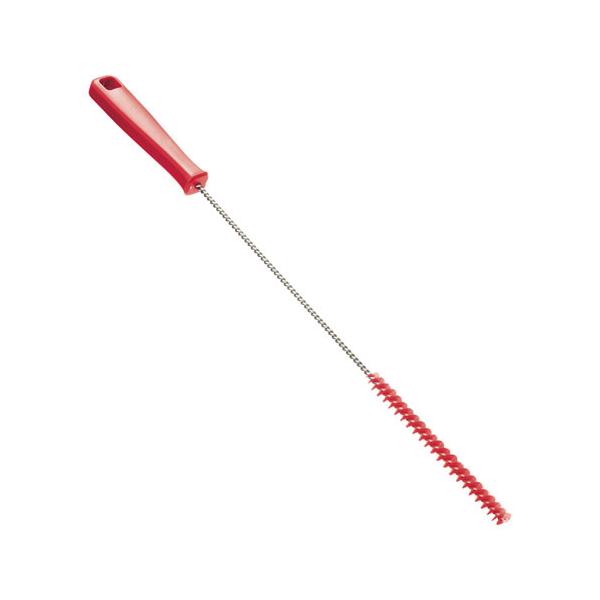 ●チューブや容器の内面、器具の細かい隙間の洗浄に最適。【仕様】ブラシサイズ(mm)：10×150全長(mm)：500材質：芯部：ステンレス、グリップ部：ポリプロピレン、毛：PBT耐熱温度：130℃