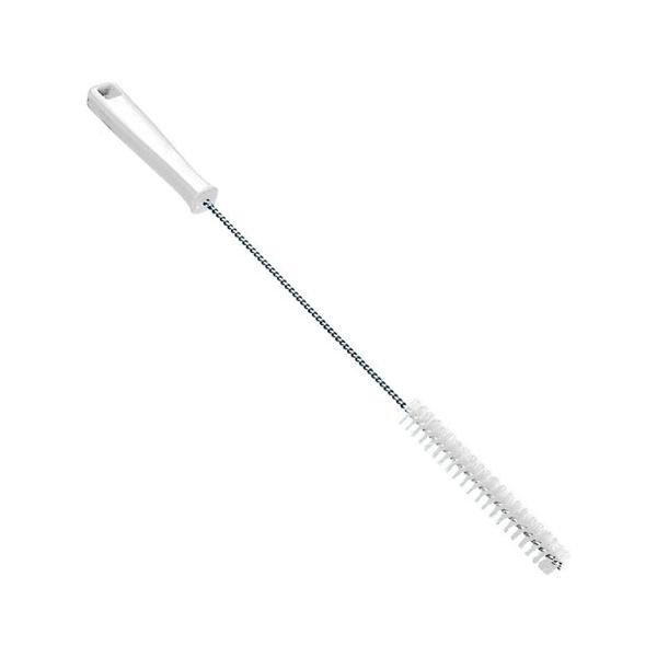 ●チューブや容器の内面、器具の細かい隙間の洗浄に最適。【仕様】ブラシサイズ(mm)：20×150全長(mm)：500材質：芯部：ステンレス、グリップ部：ポリプロピレン、毛：PBT耐熱温度：130℃
