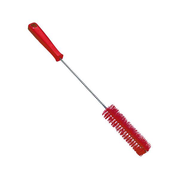 ●チューブや容器の内面、器具の細かい隙間の洗浄に最適。【仕様】ブラシサイズ(mm)：40×150全長(mm)：500材質：芯部：ステンレス、グリップ部：ポリプロピレン、毛：PBT耐熱温度：130℃