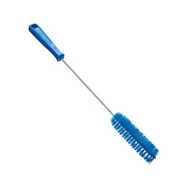 ●チューブや容器の内面、器具の細かい隙間の洗浄に最適。【仕様】ブラシサイズ(mm)：60×150全長(mm)：500材質：芯部：ステンレス、グリップ部：ポリプロピレン、毛：PBT耐熱温度：130℃