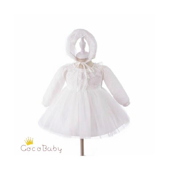 ■セットの内容ドレス+帽子■サイズ(3M)バスト51cm  着丈39cm 0-2ヵ月(6M)バスト54cm  着丈42cm 3-6ヵ月(12M)バスト57cm  着丈45cm 6-12ヵ月平置き採寸ですので多少誤差が発生します。ご了承くださ...