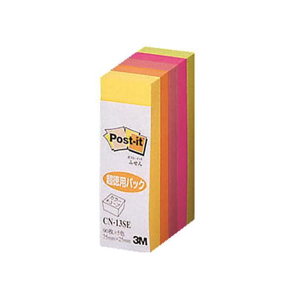 【仕様】●枚数：１冊（４５０枚）●サイズ：縦７５×横２５ｍｍ●注文単位：１冊●仕様：ふせん●色：ビビットイエロー、バイタルオレンジ、グアバ、パワーピンク、アシッドライム●カラフルな蛍光カラー５色が１冊になった積層タイプ