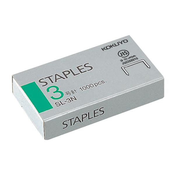 【仕様】●サイズ：３号●１本の針の太さ：０．７５ｍｍ●１連接着本数：５０本●注文単位：１小箱（１０００本）●商品種別：中型ホッチキス針