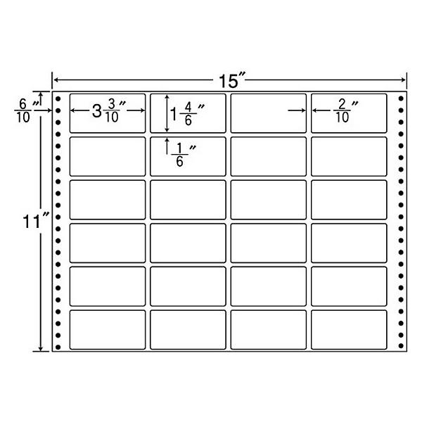 【仕様】●ドットプリンター用●仕様：２４面●シートサイズ：１５×１１インチ●ラベルサイズ：横８４×縦４２ｍｍ●注文単位：１箱（５００折）●ＧＰＮエコ商品ねっと掲載　２０１６年１月より原紙変更の為、順次仕様が変更となります。台紙が青→白、坪量...