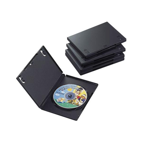 【仕様】●色：ブラック●入数：５枚（１セット）●収容枚数：ケース１枚につきＣＤまたはＤＶＤ１枚※メディアはついておりません●サイズ：縦１９１×横１３６×厚さ１５ｍｍ●インデックス収納スペース付●材質：ポリプロピレン●分別に便利な背ラベル、シ...