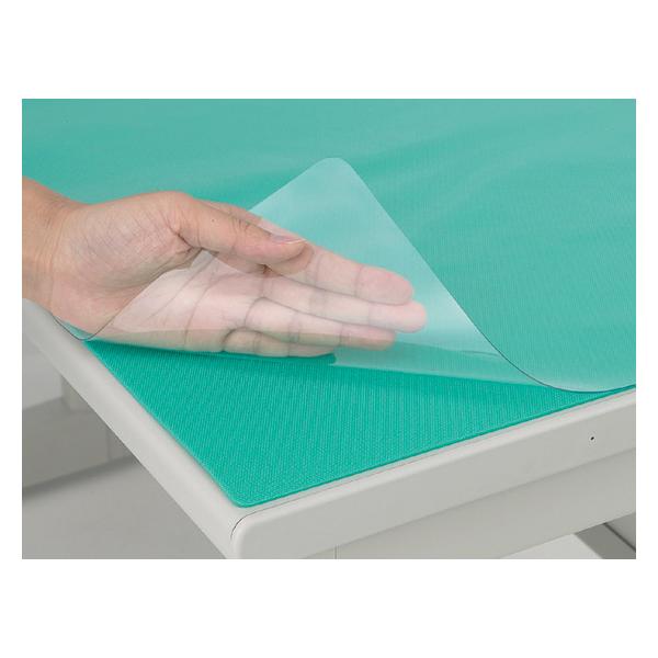 【仕様】●寸法：９１０×６２５ｍｍ●下敷付：グリーン●材質：上敷き／軟質塩ビ製０．８ｍｍ厚、下敷き／発泡ポリエチレン（グリーン）２．０ｍｍ厚●※マットと下敷は接着されておりません●非転写剤配合