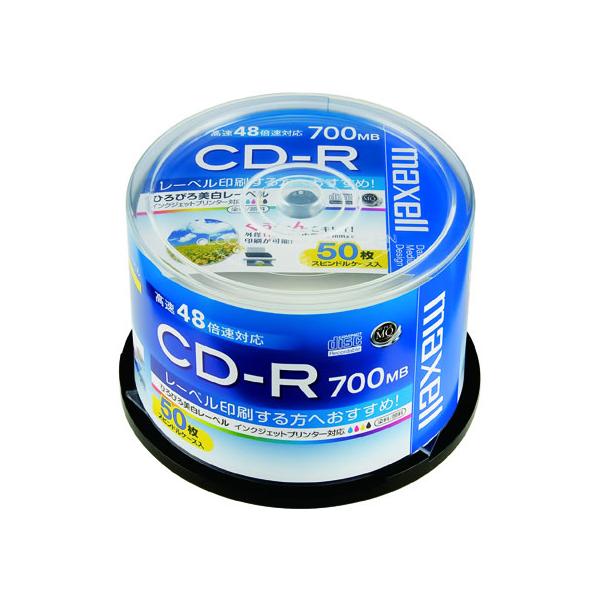 【仕様】●ＣＤ−Ｒ　７００ＭＢ●ケース：スピンドルケース●４８倍速●プリント可●レーベル：ホワイト●ワイドレーベル●レーベル印刷面サイズ：内径２２ｍｍ〜外径１１８ｍｍ●注文単位（入数）：１パック（５０枚）●高速記録でも安定した記録特性を実現...