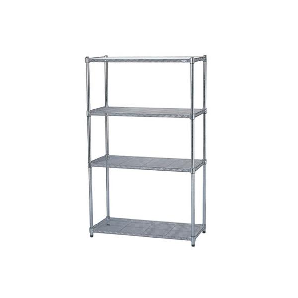 【仕様】●４段●サイズ：幅９１０×奥行４６０×高さ１５１０ｍｍ●材質：棚板●支柱／スチール（クロムメッキ仕上げ）、棚板固定部分／ＡＢＳ樹脂●ポール直径：２５ｍｍ●重量：２０．３ｋｇ●お客様組立●納期４日　　5offcp_11