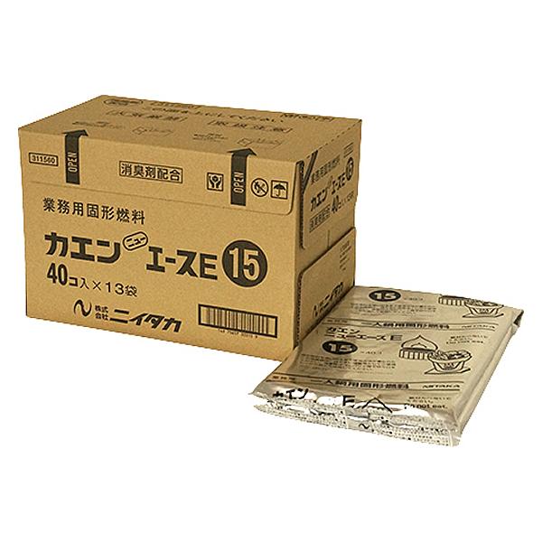 【仕様】●サイズ：直径３８×高さ１７ｍｍ●内容量：１５ｇ×５２０個（４０個×１３袋）●燃焼時間：１４分３０秒~１９分００秒●保管しやすい４０個ずつのパック入。