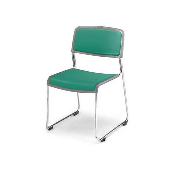 【商品説明】会議用スタッキングチェアーＣＫ−８９０シリーズはエコマーク認定商品です。連結脚キャップ付きで、整然とレイアウトできます。レザータイプはお手入れしやすい耐アルコール性能を持ったレザーを採用しています。【仕様】●色：ミディアムミント...