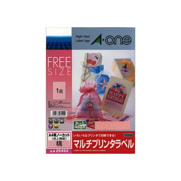 【商品説明】●いろいろなプリンタで使えるマルチタイプのラベルです。●ノーカットなので自由に切って使えます。【仕様】●注文単位：１冊（１５シート）●シートサイズ：Ａ４判（２１０×２９７ｍｍ）●面付：１面（１列×１段）●厚み：１２５ｇ／ｍ２（０...