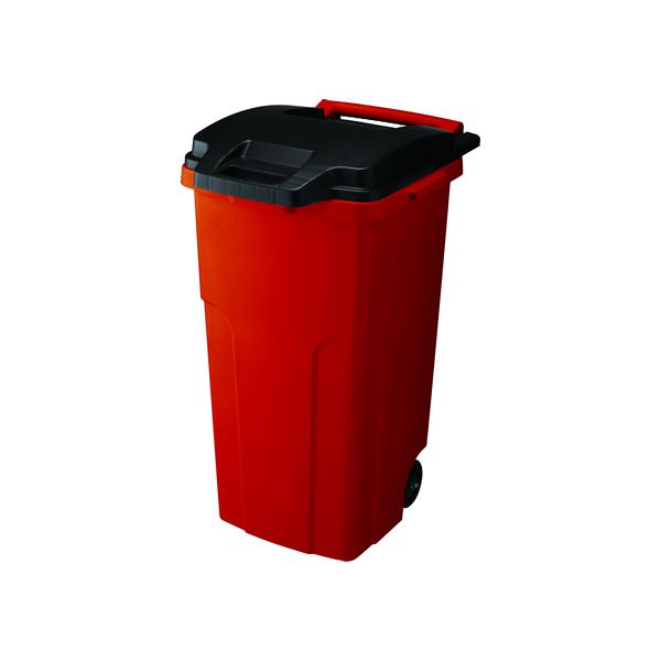 【商品説明】移動を楽にする車輪＆ハンドル。蓋はフルオープンで回収に便利。排水栓付で容器の洗浄がしやすい。臭いをもれにくくするパッキン付。転倒による開閉を防ぐロック機能。【仕様】●色：レッド●容量：９０Ｌ●サイズ：幅４６８×奥行５７５×高さ８...