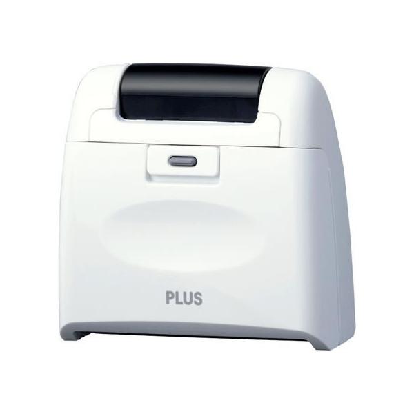 【商品説明】段ボールのようなデコボコ面にも対応。印面カバーをワンタッチで開閉できるノック式。【仕様】●本体色：ホワイト●インク色：黒●本体サイズ：幅７６×奥行３８×高さ７４ｍｍ●印面幅：５５ｍｍ●捺印距離：約５０ｍ分（※宛名の長さを６０ｍｍ...