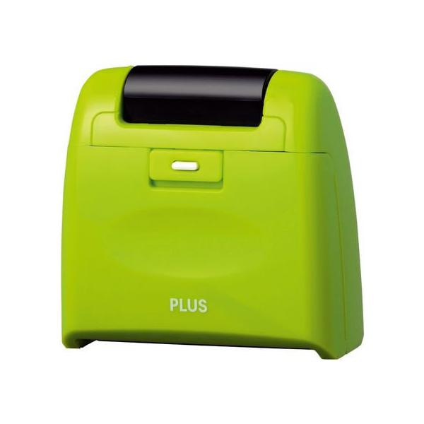 【商品説明】段ボールのようなデコボコ面にも対応。印面カバーをワンタッチで開閉できるノック式。【仕様】●本体色：グリーン●インク色：黒●本体サイズ：幅７６×奥行３８×高さ７４ｍｍ●印面幅：５５ｍｍ●捺印距離：約５０ｍ分（※宛名の長さを６０ｍｍ...